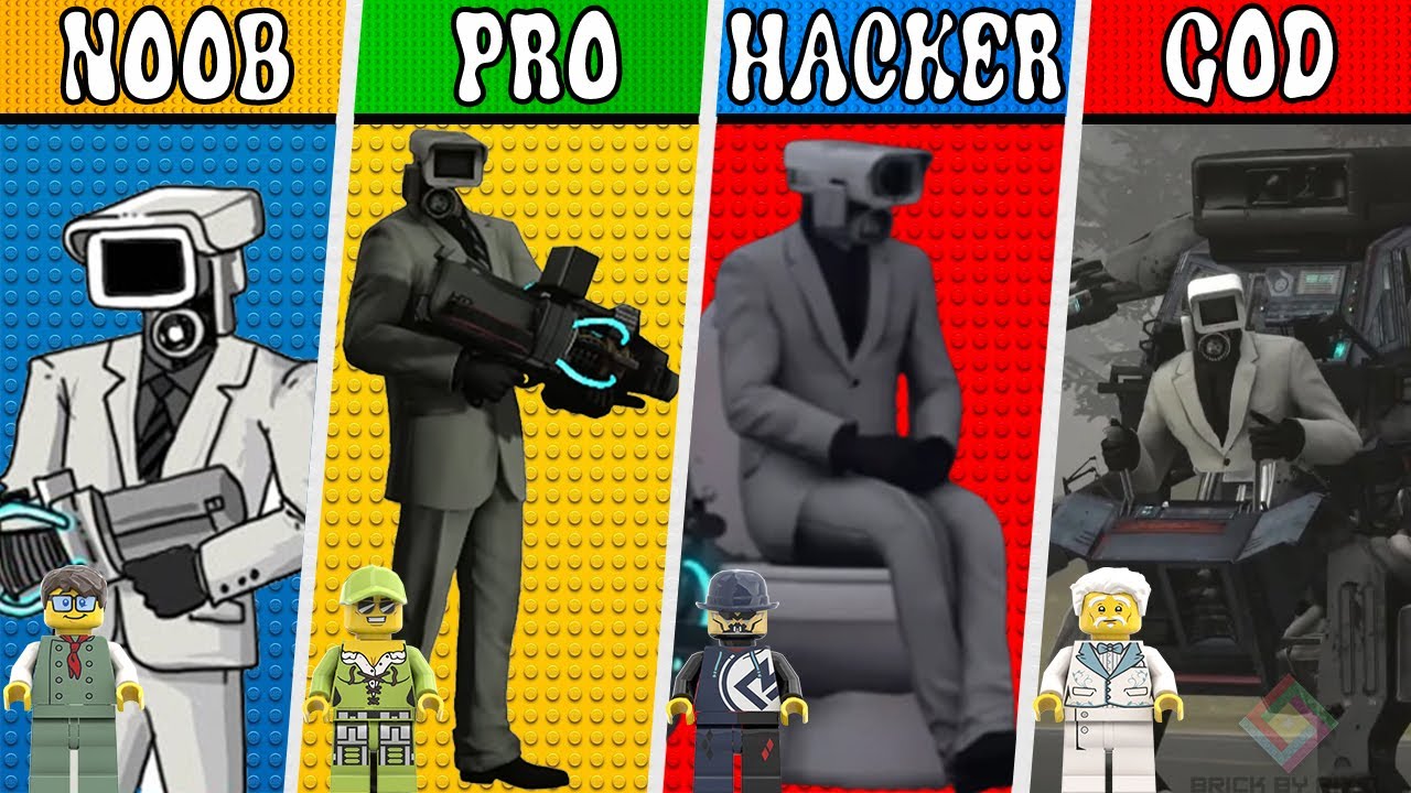 LEGO ART Scientist Cameraman - Noob, Pro, Hacker, GOD! | (Skibidi ...