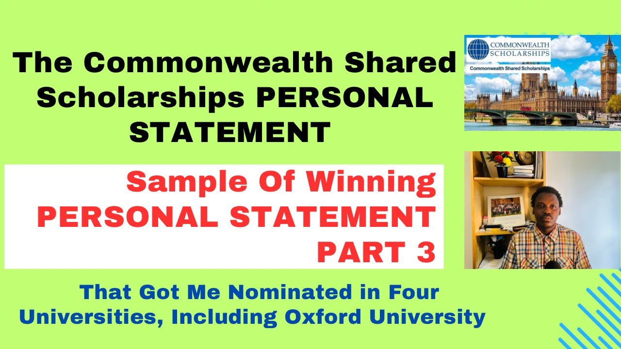 My Oxford University Personal Statement for the Commonwealth Shared ...