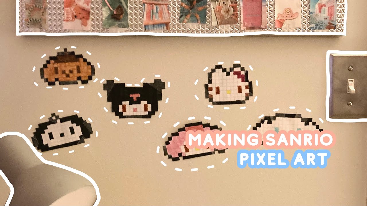 make sanrio pixel art with me!! - YouTube