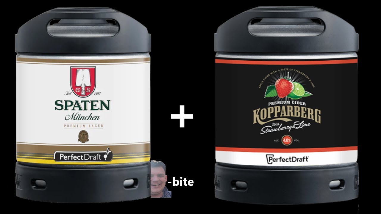 Spaten 5.2% ABV and Kopparberg 4.0% ABV Snakebite Perfectdraft Pro ...