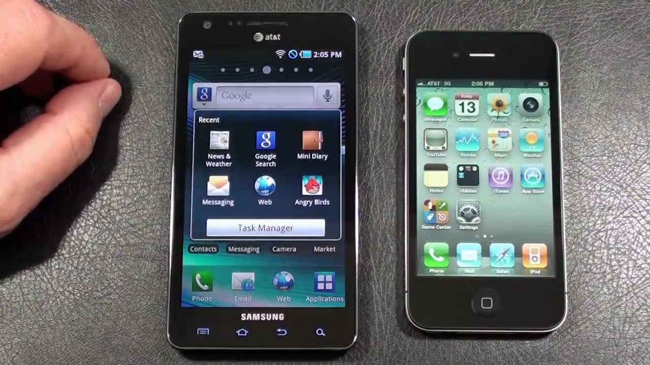 Samsung Infuse 4G vs Apple iPhone 4 Part 2 - YouTube