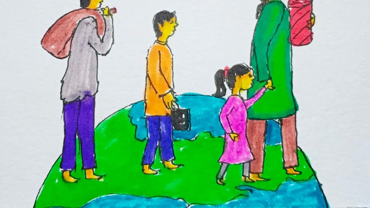 Refugee Day Drawing || World Refugee Day Drawing Easy || Refugee Day ...