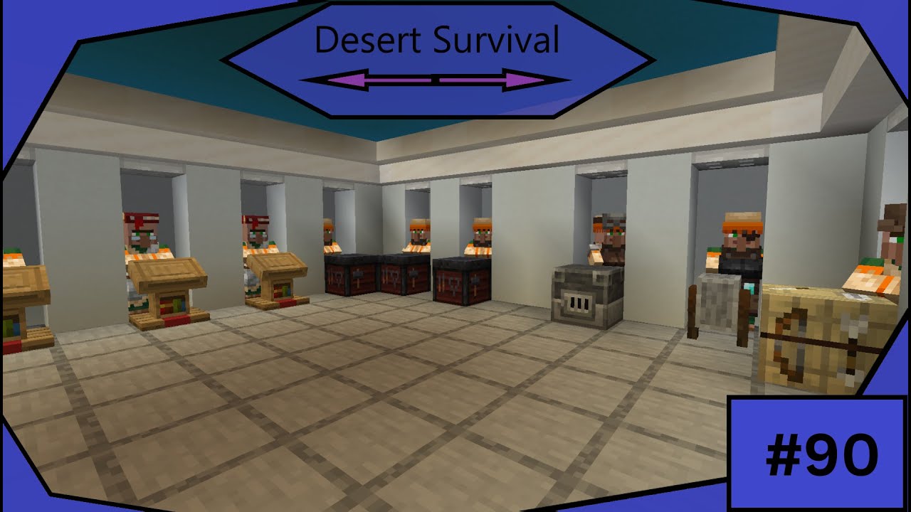 Desert Survival #90: Villager Trading Hall is COMPLETE! - YouTube
