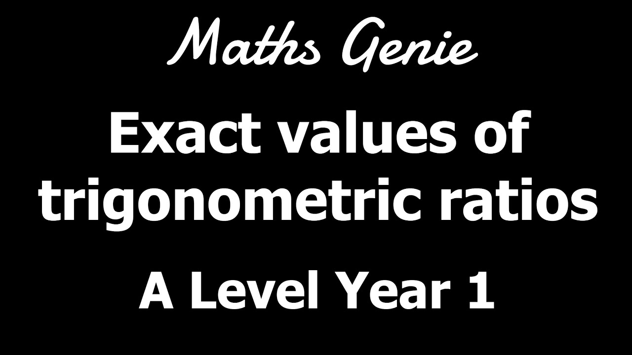 Exact Values of Trigonometric Ratios - YouTube