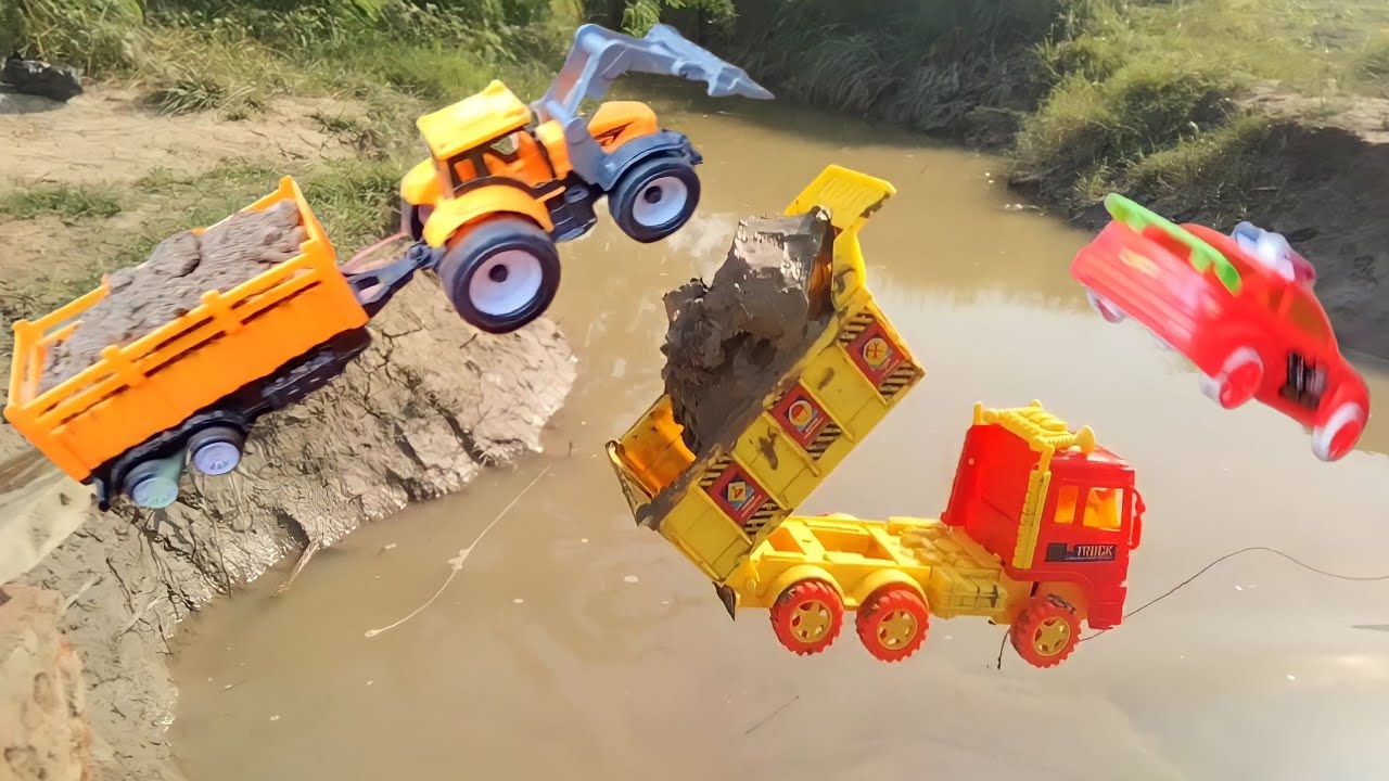 Jump River-Mini Tractor Trolley|Tipper|Dump Truck|Toy Trends - YouTube