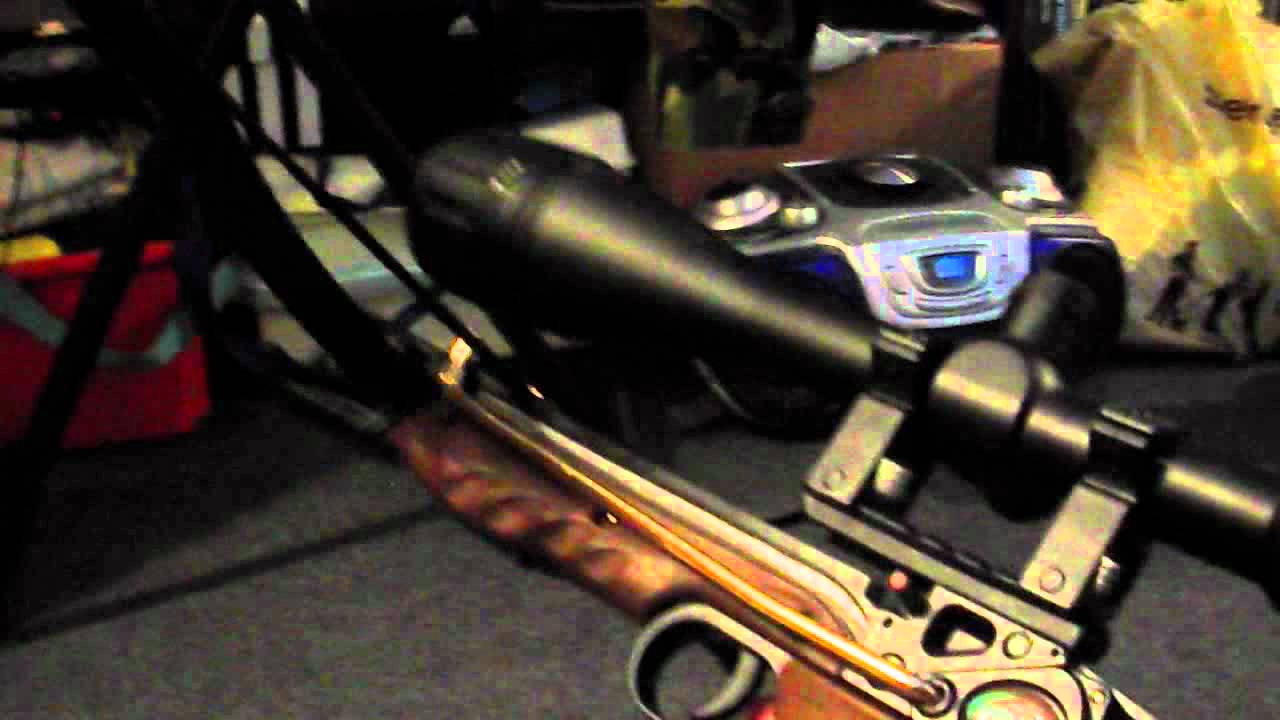 Scope mounted on a Pistol Crossbow - YouTube