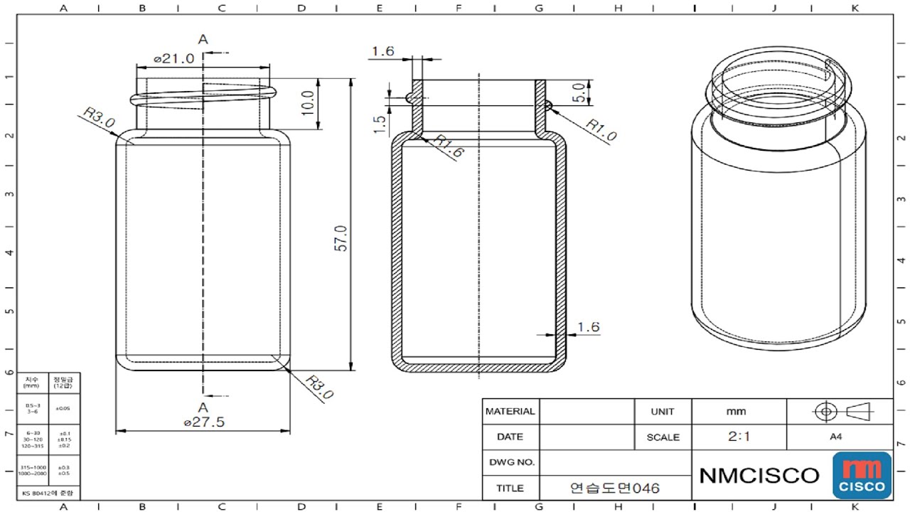[ FreeCAD ] 프리캐드 무작정 따라하기 Part & Draw #046 - YouTube