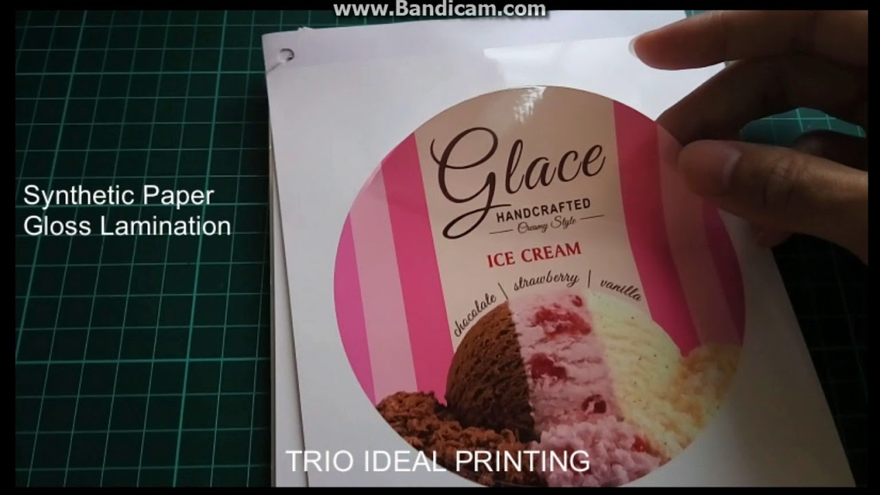 Sticker Synthetic Paper with Gloss Lamination - YouTube
