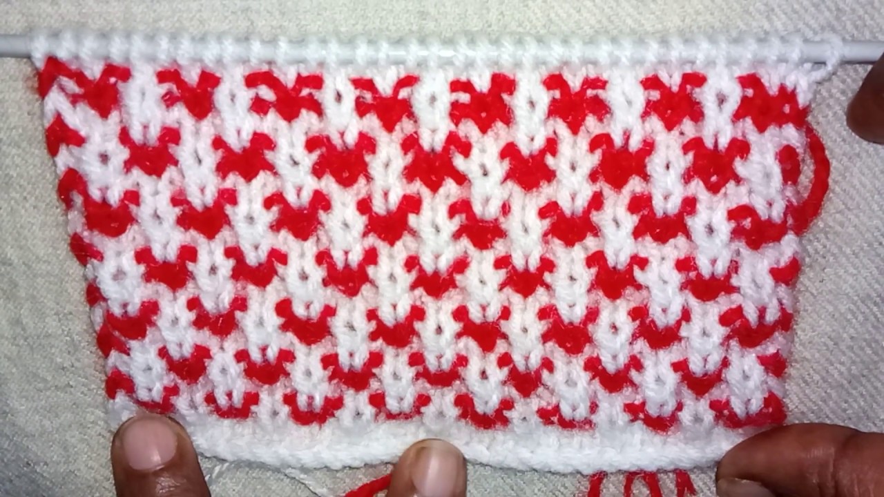Easy Two Color Knitting Pattern No.68 |Hindi - YouTube