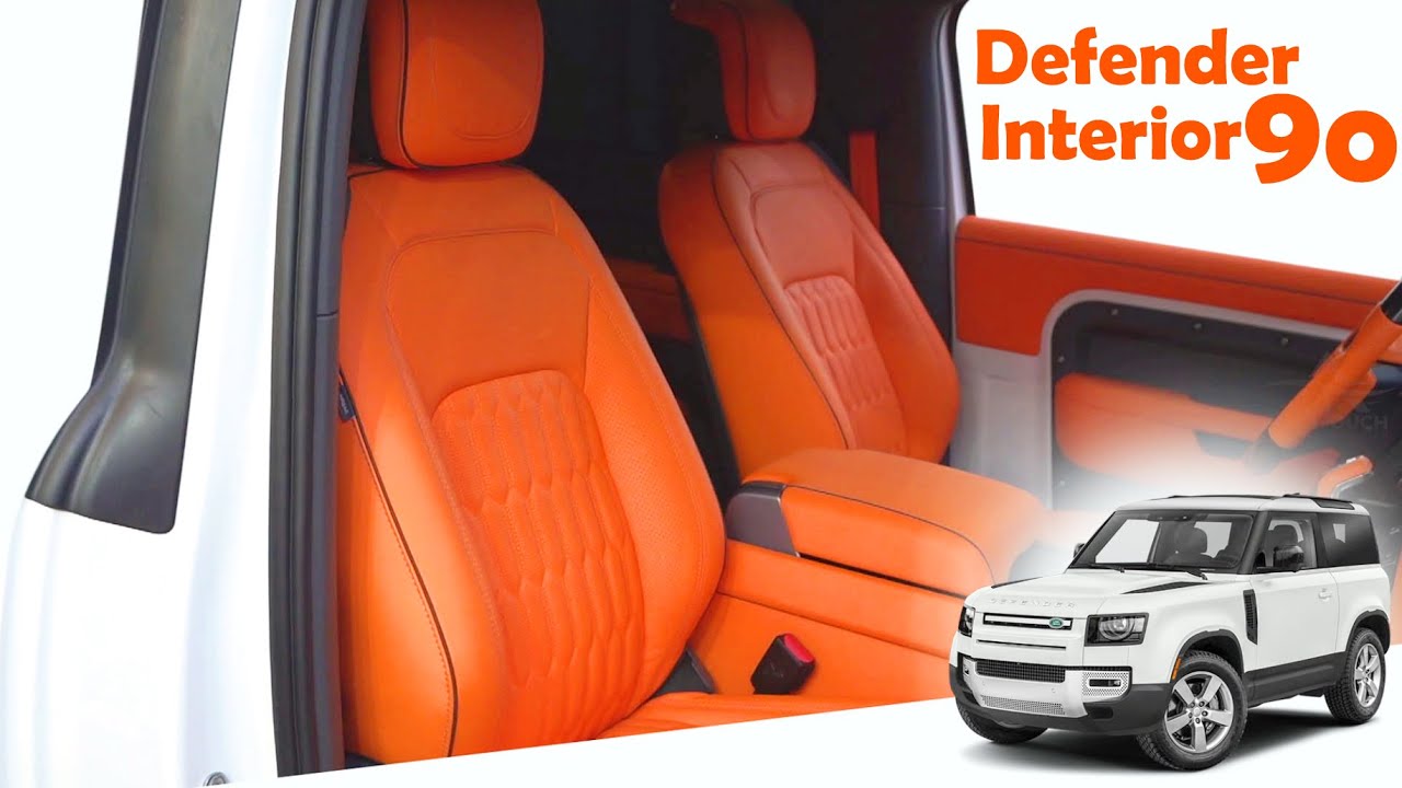 Defender 90 Review | 3 Doors ARTTOUCH Edition Orange Interior Color ...