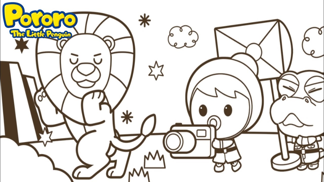Mewarnai Pororo, Pobby, Crong, Eddy, Loopy, Patty Dan Teman-temannya ...