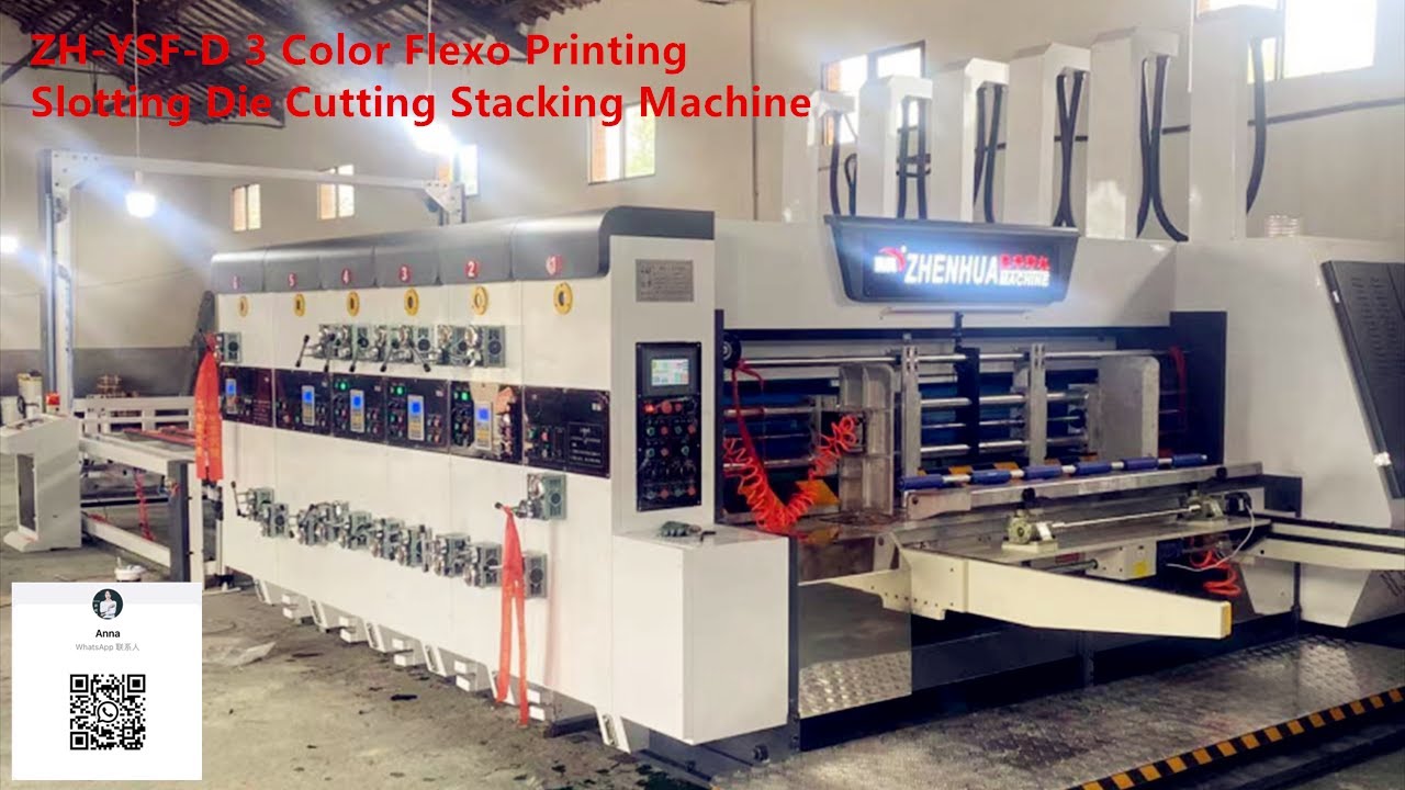 Precise cutting, intelligent stacking Auto 3 colors printing slotting ...