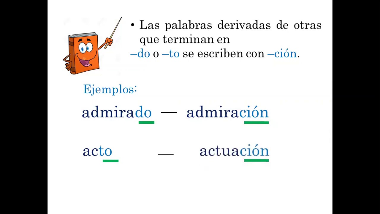 PALABRAS TERMINADA EN CIÓN Y CCIÓN - YouTube