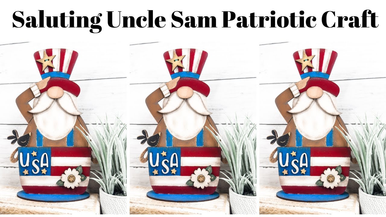 Americana Saluting Uncle Sam Patriotic Craft DIY Tutorial Kit - YouTube
