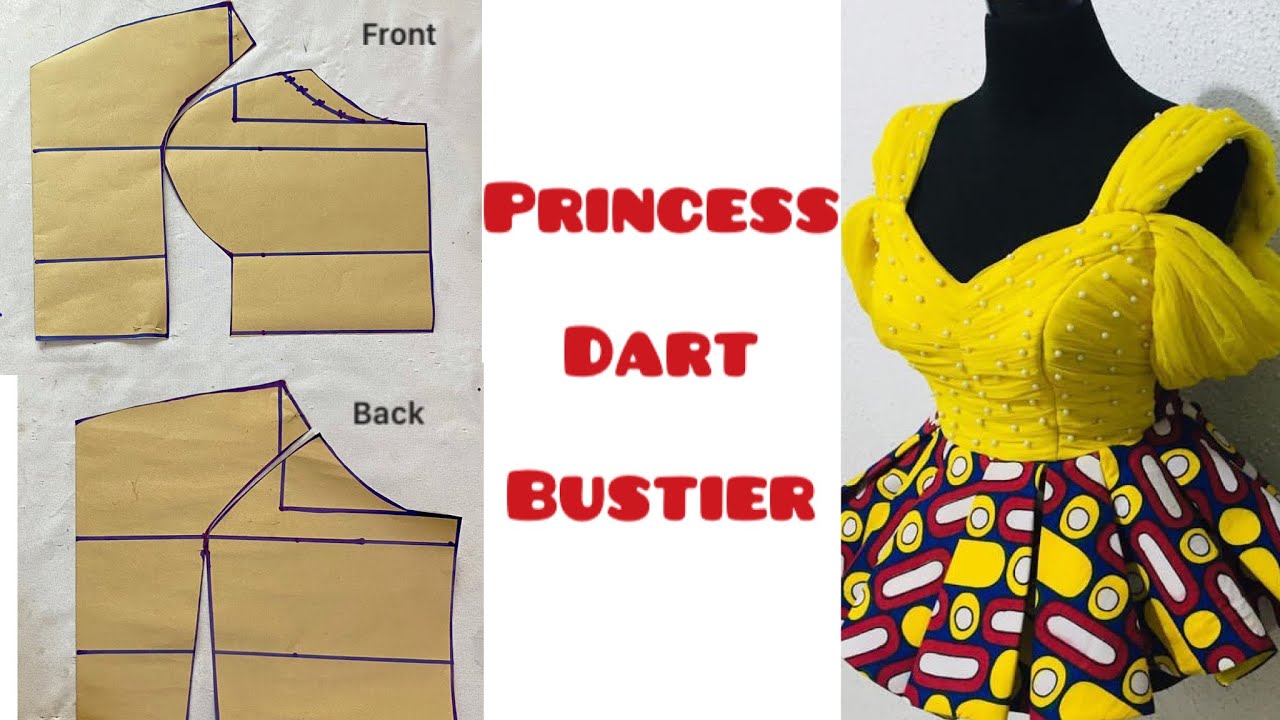 How to cut OFF SHOULDER PRINCESS DART BUSTIER / Easiest method for ...