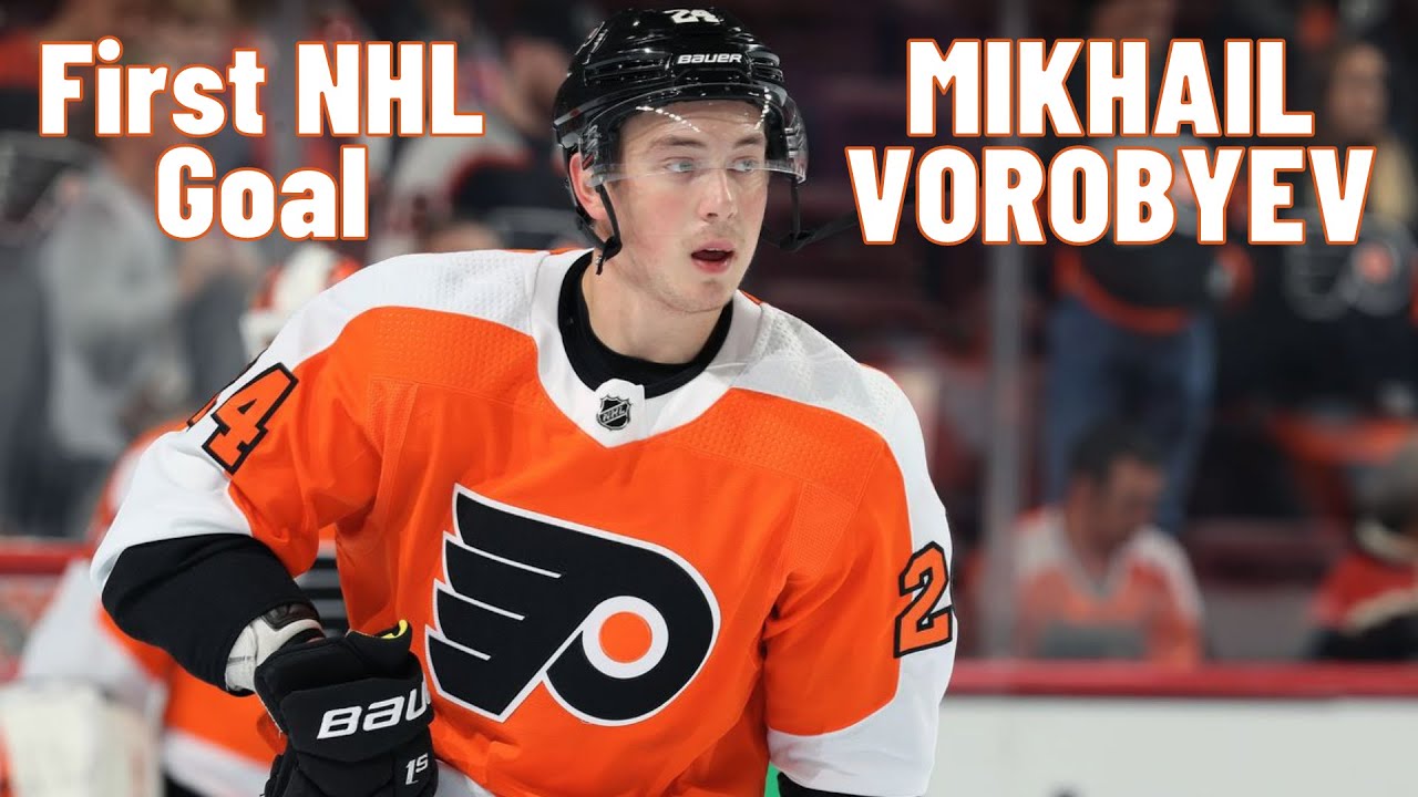 Mikhail Vorobyev #24 (Philadelphia Flyers) first NHL goal Oct 6, 2018 ...