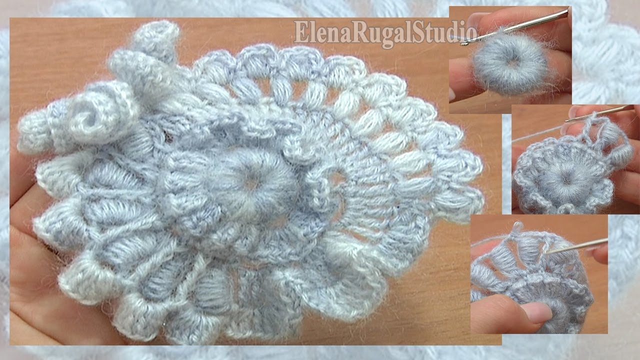 Crochet Freeform Flower Tutorial 2 Part 2 of 2 Scrumbling Freeform ...