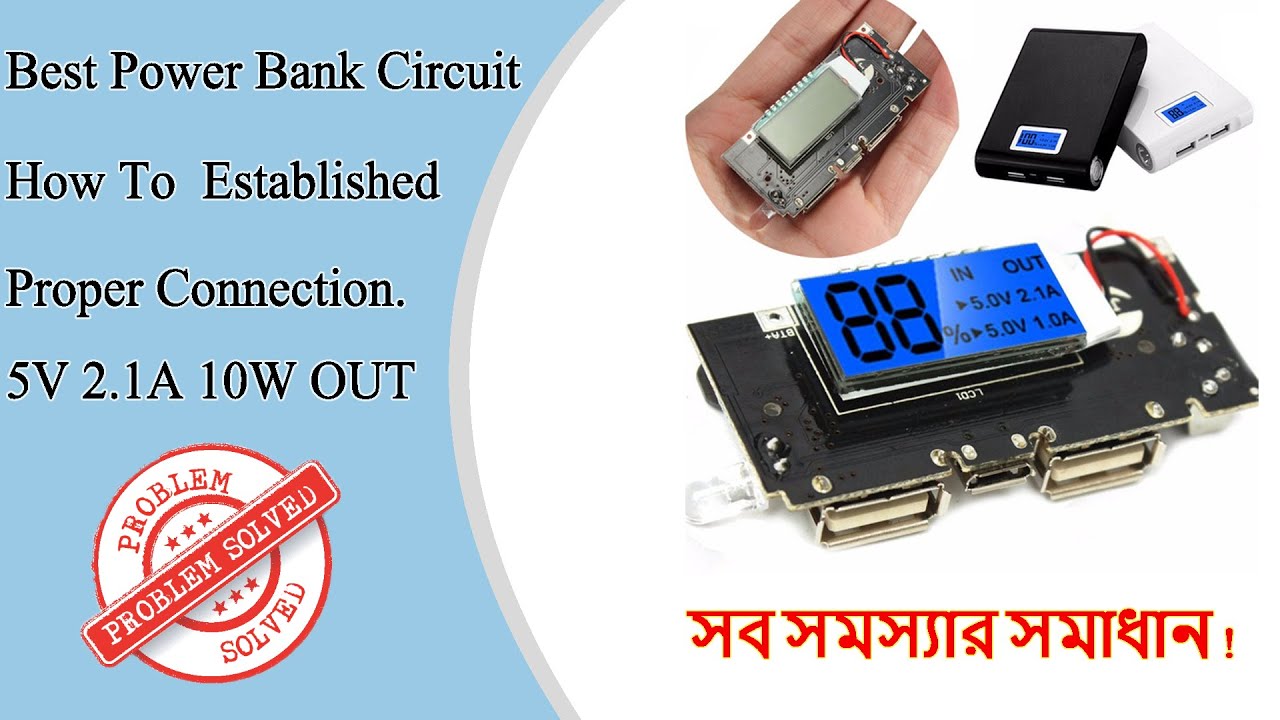 Best Power Bank Circuit 5V 2.1A SAFE Charging Circuit | Home Made Power ...