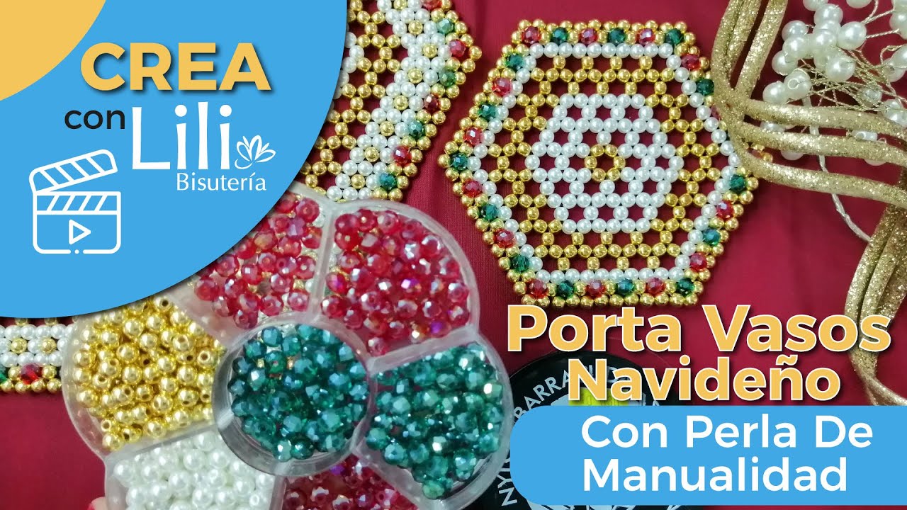 Porta vasos Navideño En Perla de Manualidad Y Cristal Rondel - YouTube