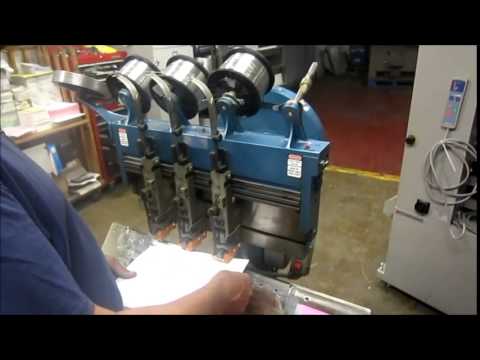 Interlake Model P Three Head Flat Saddle Stitcher - YouTube