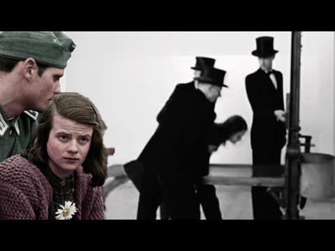 Execution by guillotine of German teenager Sophie Scholl and Fritz Scholl White Rose Resistance 