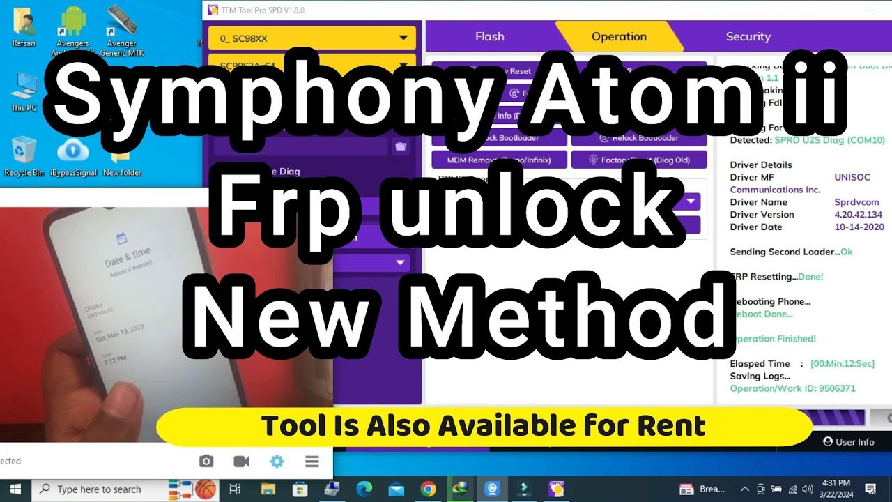 Symphony Atom ii2 Frp Unlock Tfm Tool 2024 New Method ||Symphony Atom ...