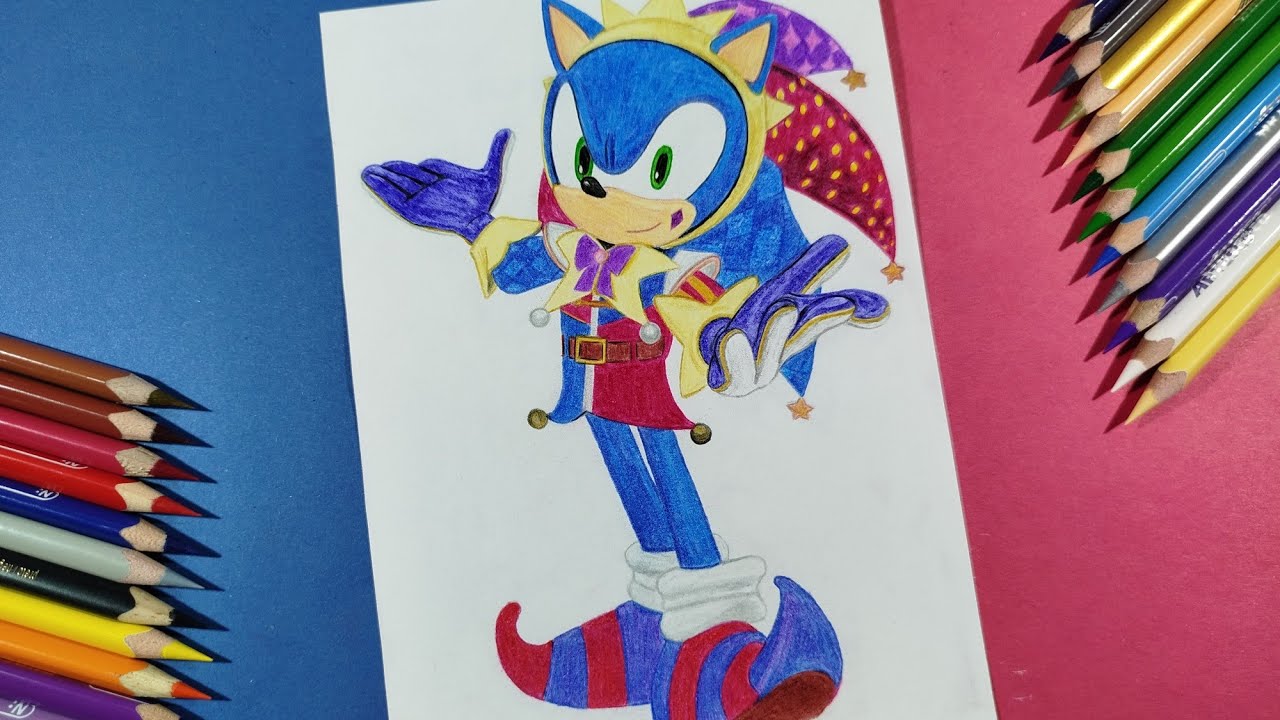 Dibujando a Sonic bufon | Drawing Jester Sonic - YouTube