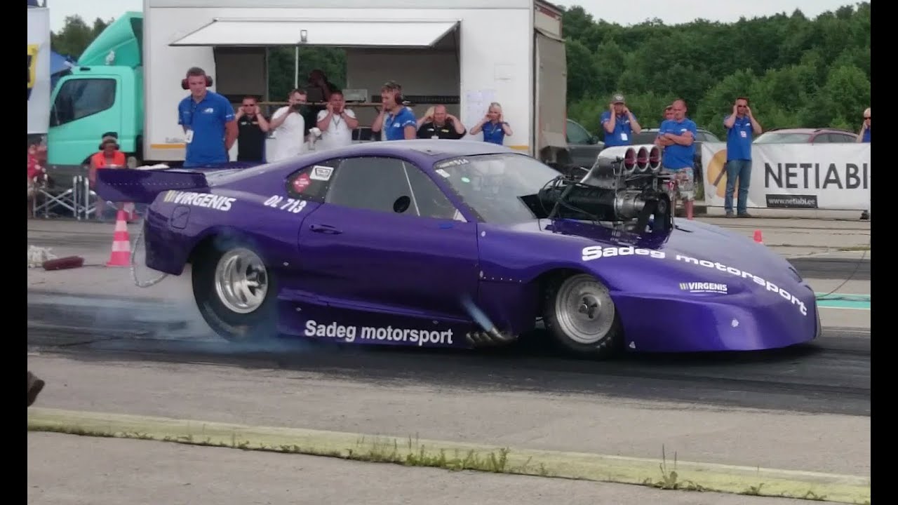 Toyota Supra V8 Pro Mod 'Sadeg Motorsport' 1/4mile drag race - YouTube