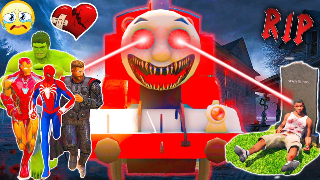 Evil Thomas Train Kill Franklin and Fight With Avengers In GTA 5 ...
