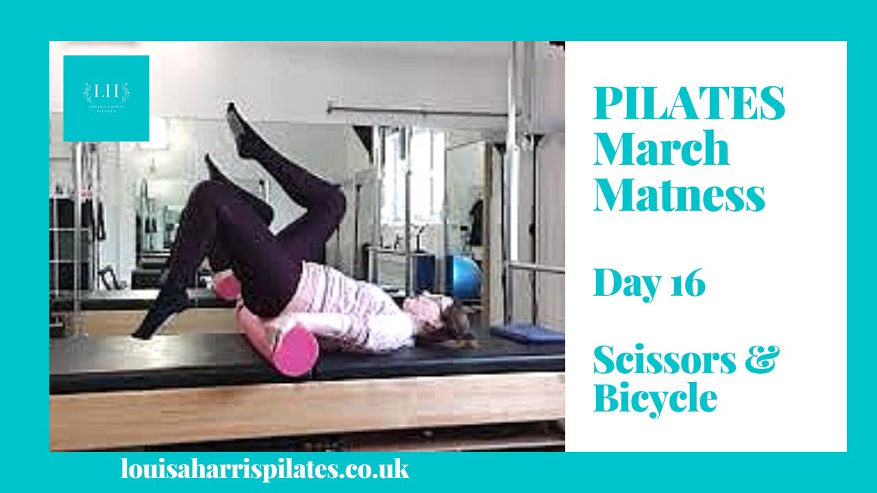 PILATES March Matness day 16 - Scissors & Bicycle - YouTube