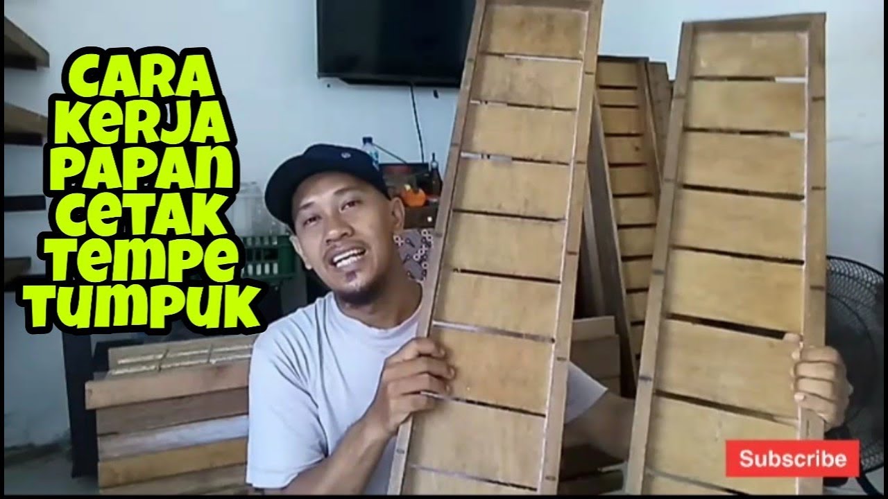 Cara kerja papan cetak tempe tumpuk khas Surabaya Jawa timur - YouTube