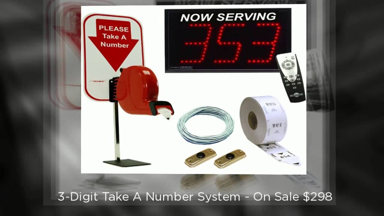 3-digit Take-A-Number System with Counter Top Stand - YouTube