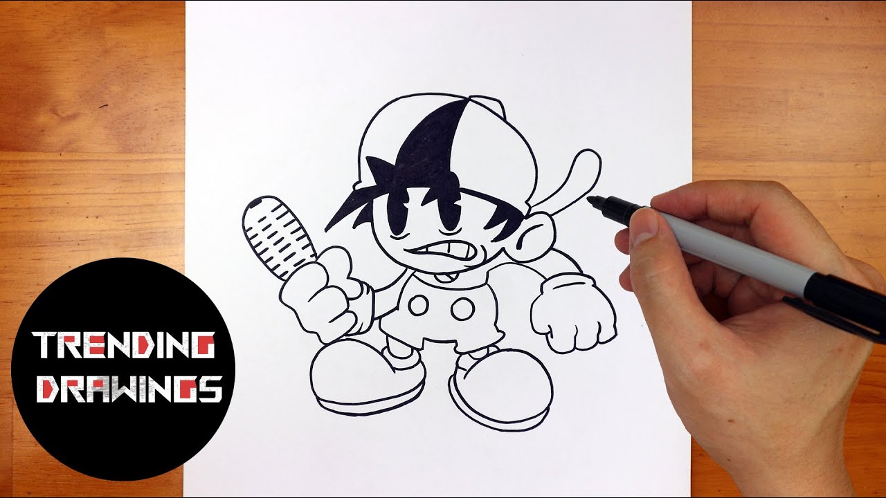 How To Draw Boyfriend of Wednesday Infidelity - FNF Mod - YouTube