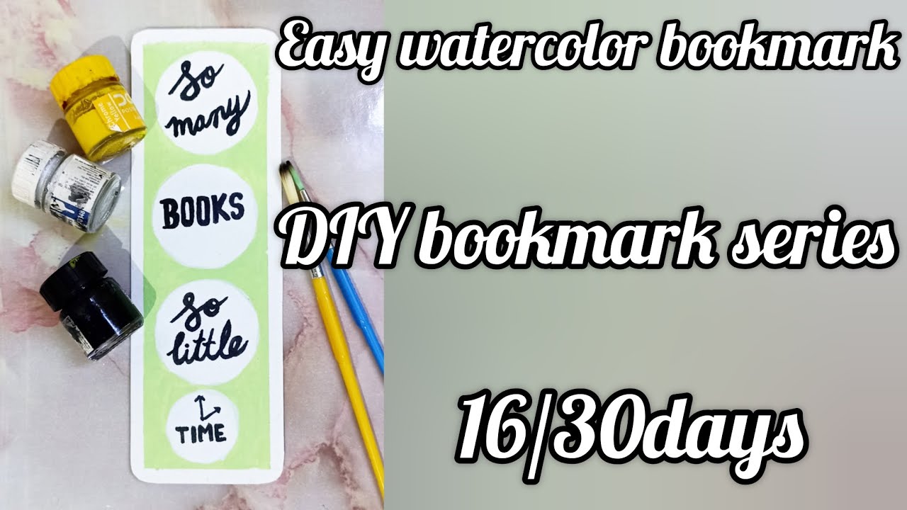Easy watercolor bookmark tutorial//DIY bookmark//16/30days challenge ...