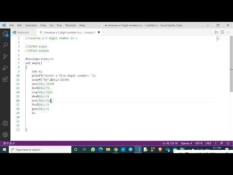 REVERSE A 5 DIGIT NUMBER IN C (TAMIL) - YouTube