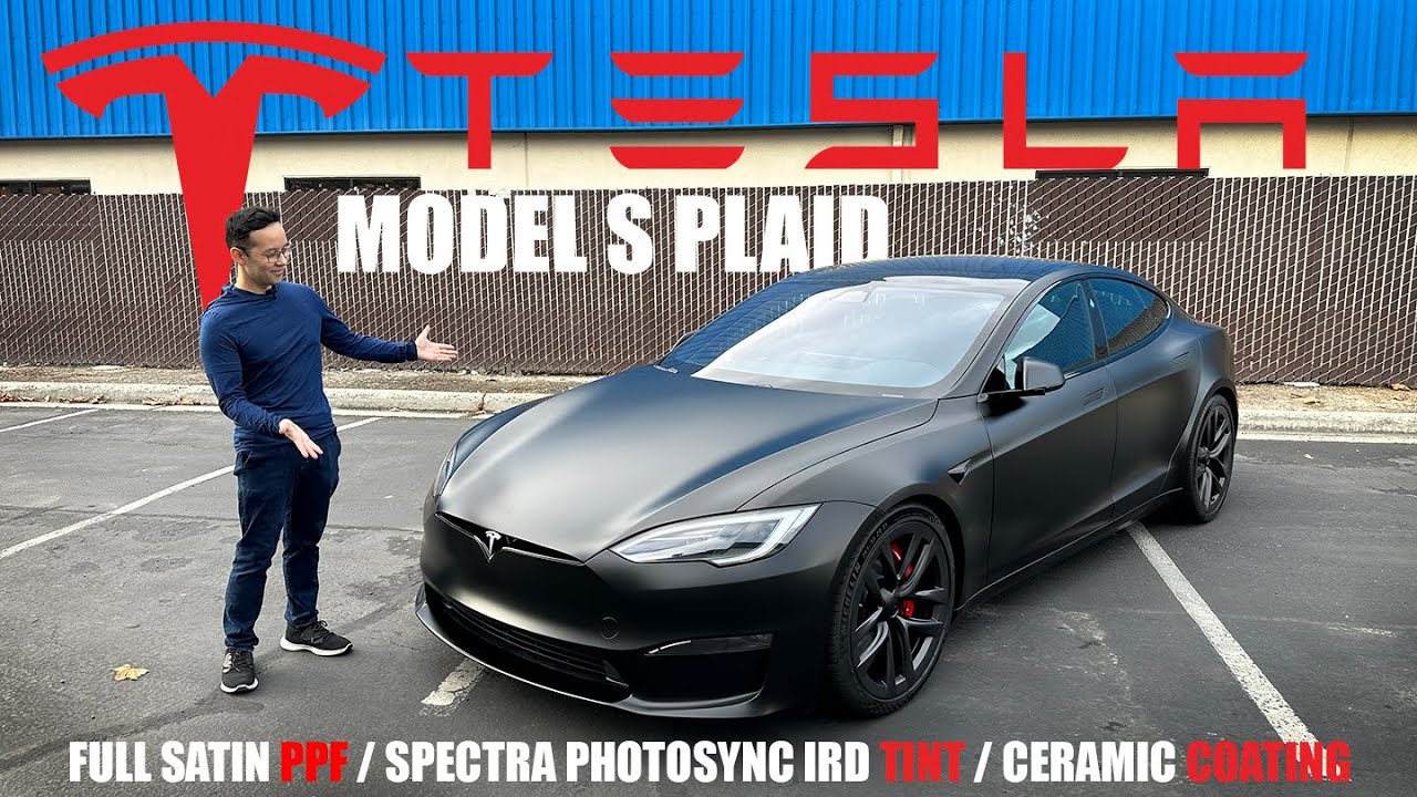 NEW Tesla Model S PLAID | Full Satin PPF + Spectra Photosync Tint ...