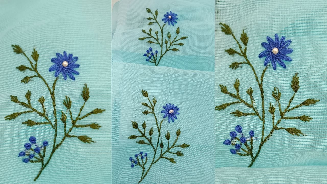 Simple Hand Embroidery Pattern For Beginners | Lazy Daisy French Knot ...