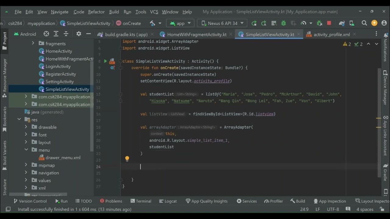 Creating a Simple ListView - YouTube