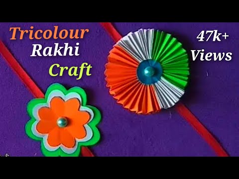 tri color rakhi making // how to make paper rakhi easily - YouTube