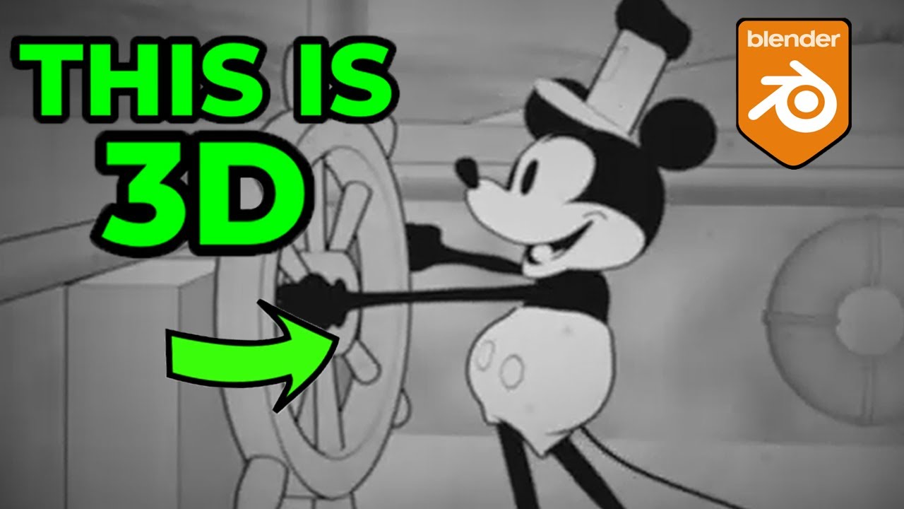 I RECREATED old 2D animation in 3D (STEAMBOAT WILLIE) - YouTube