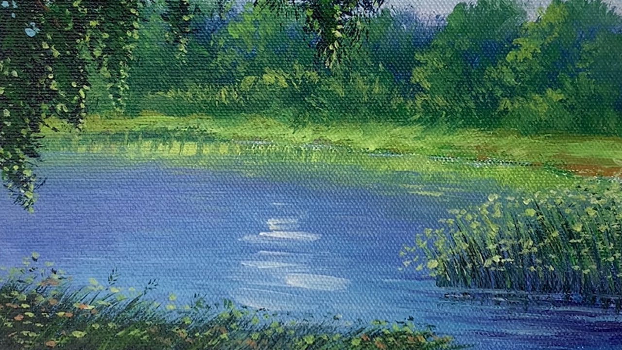 Easy River Painting For Beginner | Acrylic Painting Tutorial | Painting ...