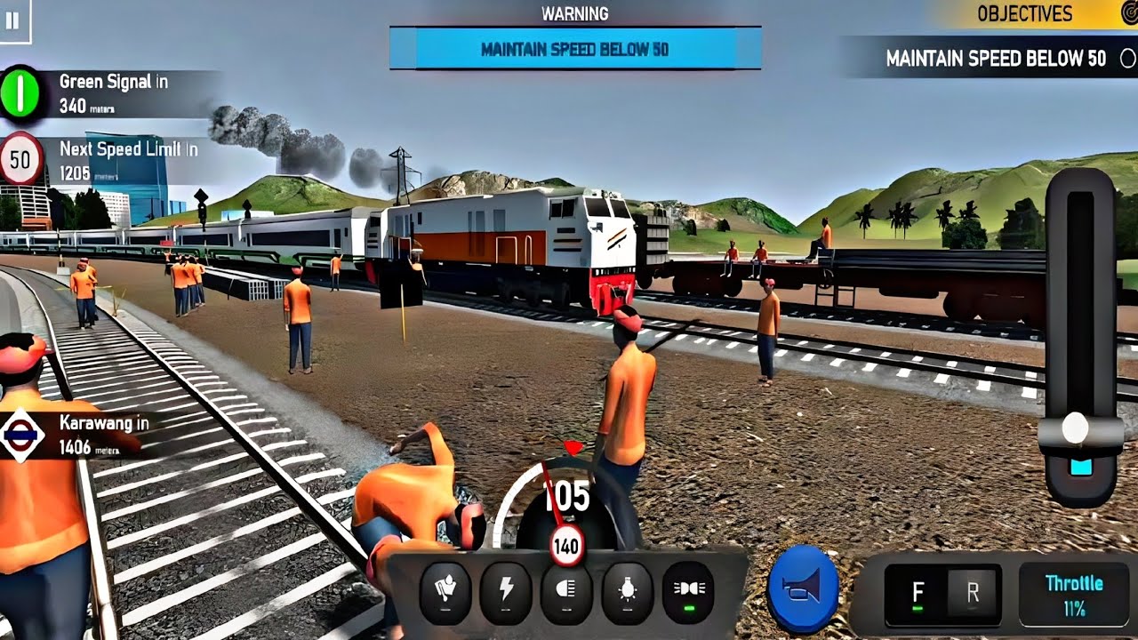 INDONESIAN TRAIN SIMULATOR 2023: RAIL WORKERS WORKING IN TRAIN ...