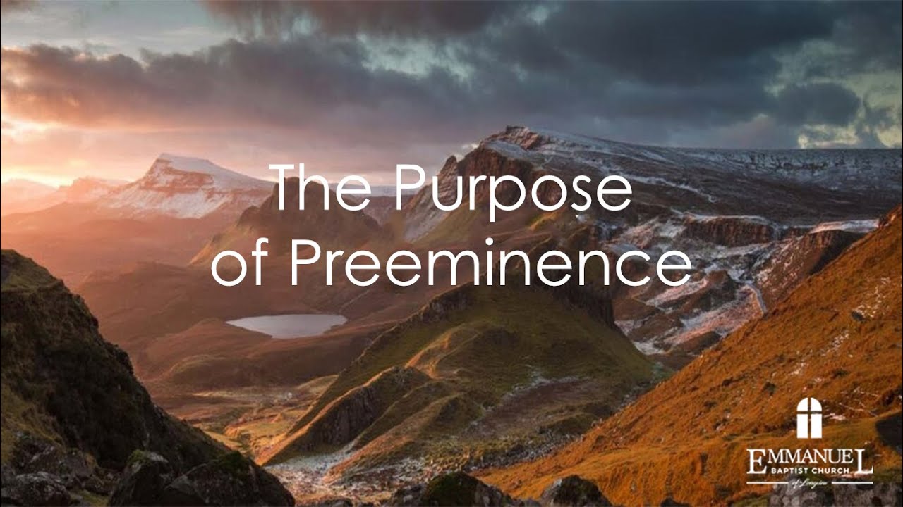 The Purpose of Preeminence Sunday AM 4 23 23 Pastor Bob Gray II - YouTube