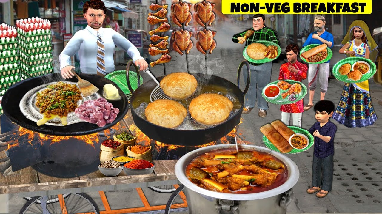 Dosa Mutton Paya Street Food Non-Veg Breakfast Street Cart B-Tech Chef ...