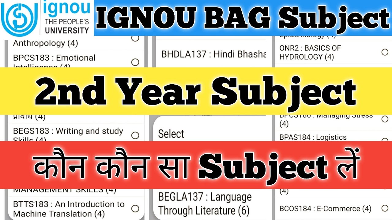 IGNOU BA BAG 2nd Year Subject Kon Sa Le How To Choose Subject BAG 2nd ignou-ba-bag-2nd-year-subject-kon-sa-le-how-to-choose-subject-bag-2nd