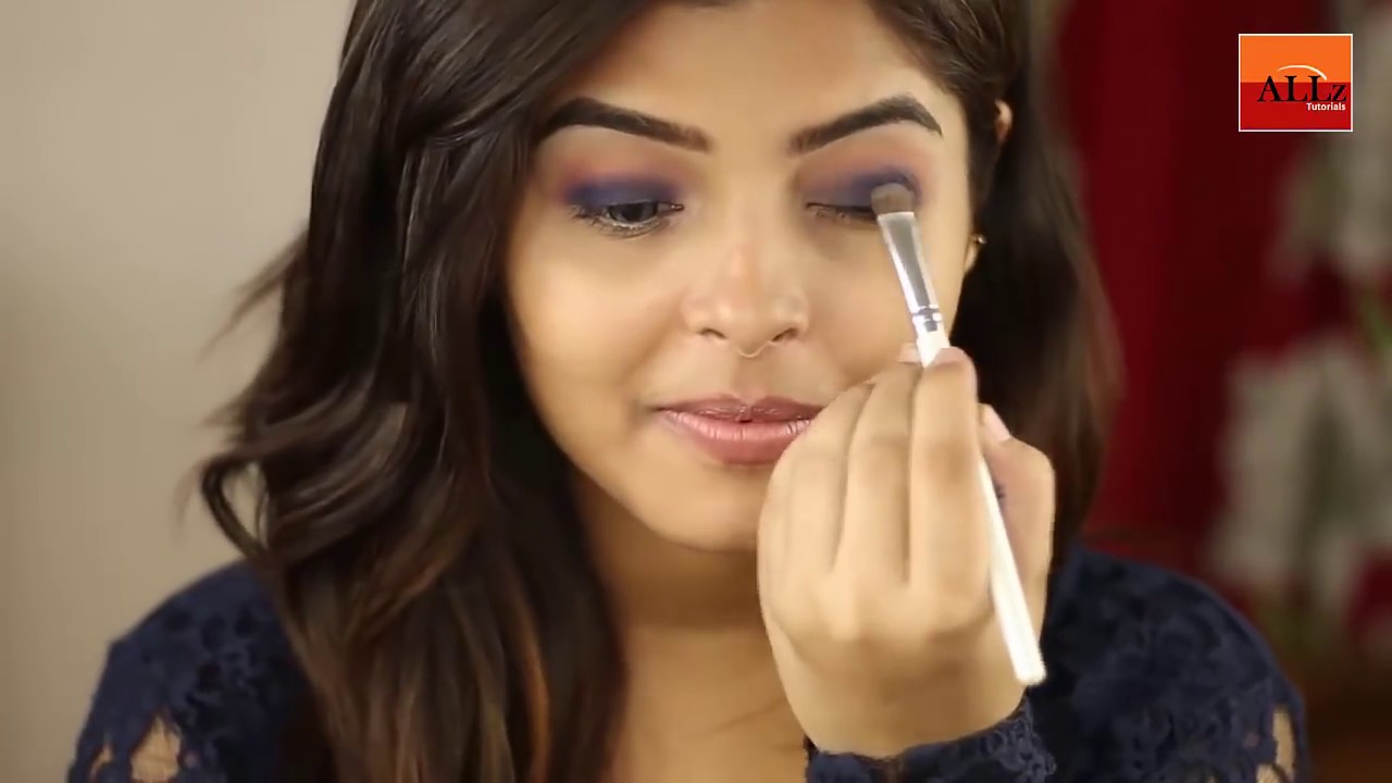 Glam With Navy Blue Smokey Eyes Makeup Tutorial For Beginners Youtube