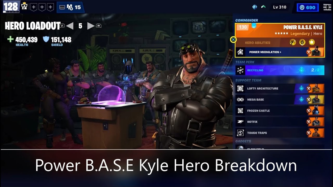 Power B.A.S.E Kyle Hero Breakdown (Fortnite Save The World) - YouTube