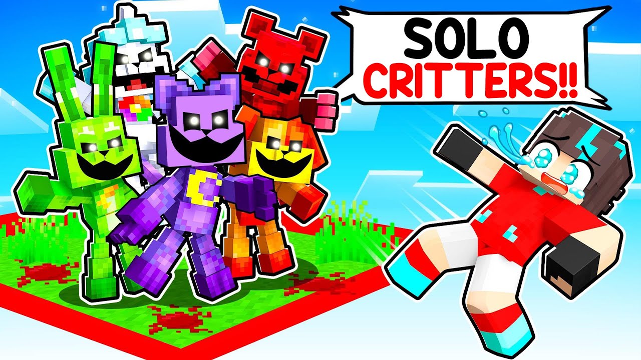 ¡ATRAPADO en UN BLOQUE con los SMILING CRITTERS en Minecraft!🤣💥 ...