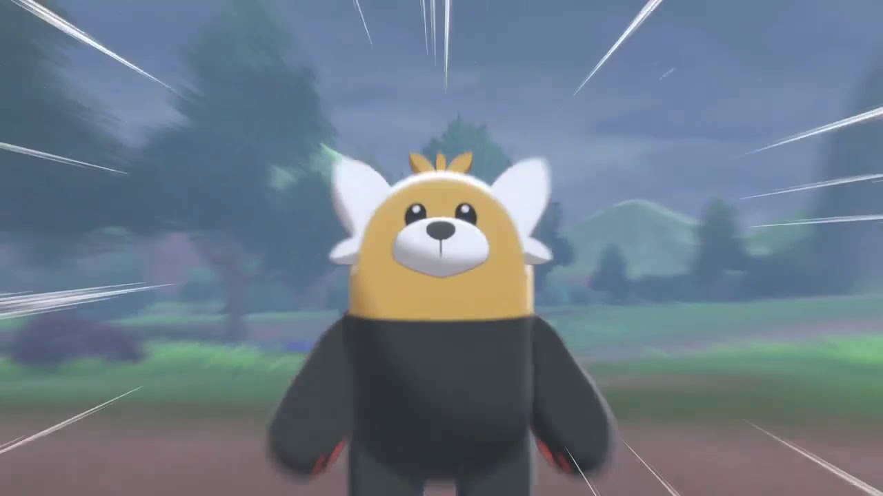 Pokemon Sword - Random Encounter Shiny Bewear - Powerful Pokemon - YouTube