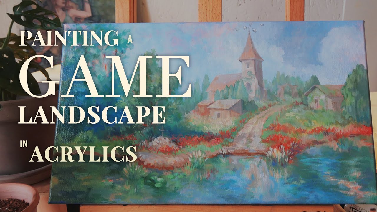 Painting a Game Landscape in Acrylics 🎨🎮 Assassin's Creed Valhalla ...